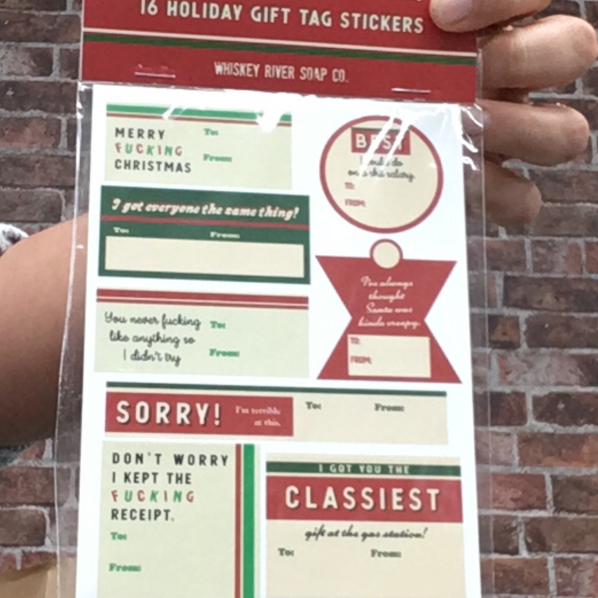 Honest Holiday Gift tags – Act Your Age (or don't)